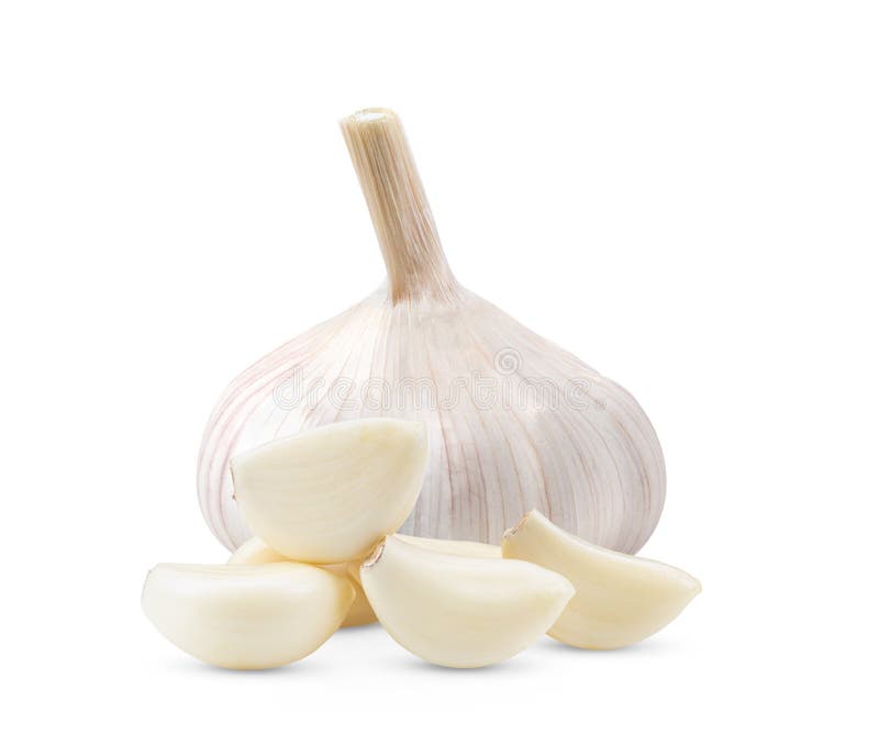 Garlic on white background stock image. Image of ingredient - 229468263