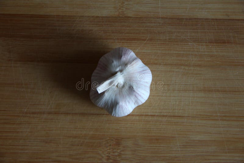 Garlic on a Wooden Board, Top View Stock Photo - Image of agriculture ...