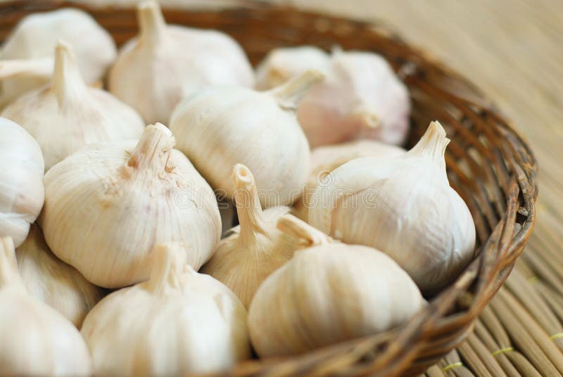 Garlics on pallet stock photo. Image of object, healthy - 44458078