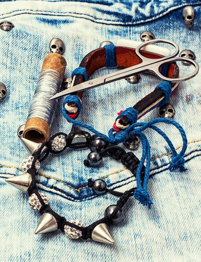 Garment Accessories in Vintage Style Stock Photo - Image of sewing ...
