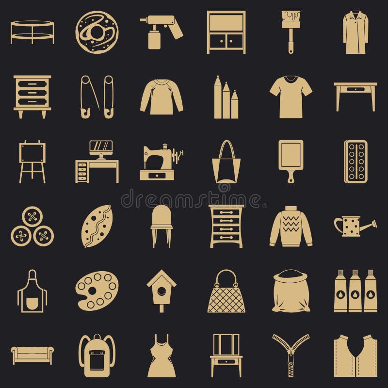 Garment Icons Set, Simple Style Stock Vector - Illustration of culture ...