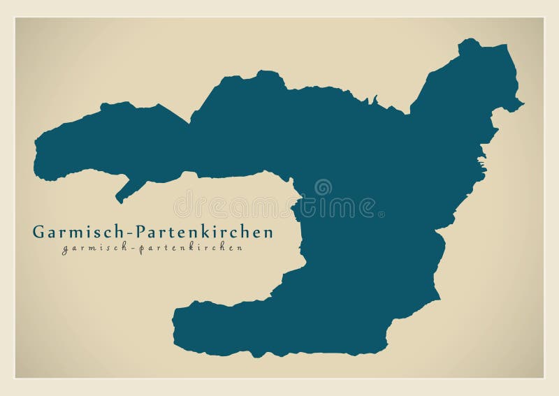 Garmisch-Partenkirchen Administration Area Map Grey Illustration Stock ...