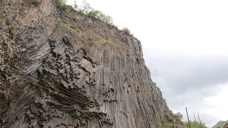 Vertical Cliffs with Pentagonal Basalt Columns at Garni Gorge in ...