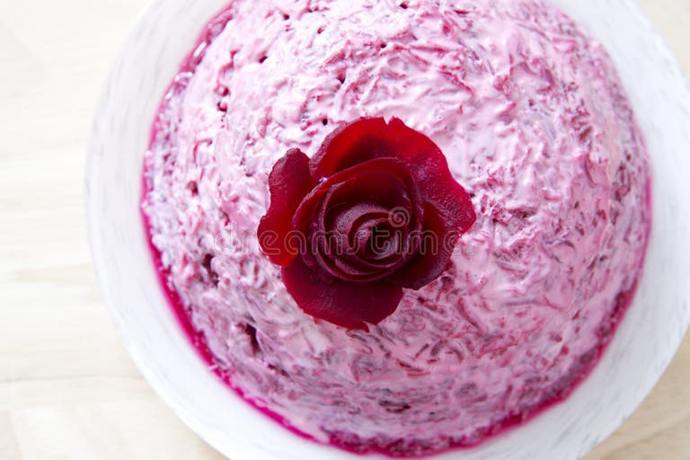 Garnish of beets with fish stock photo. Image of herring - 37461396