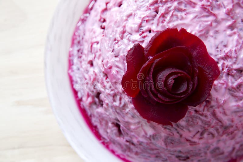 Garnish of beets with fish stock image. Image of freshness - 37725559