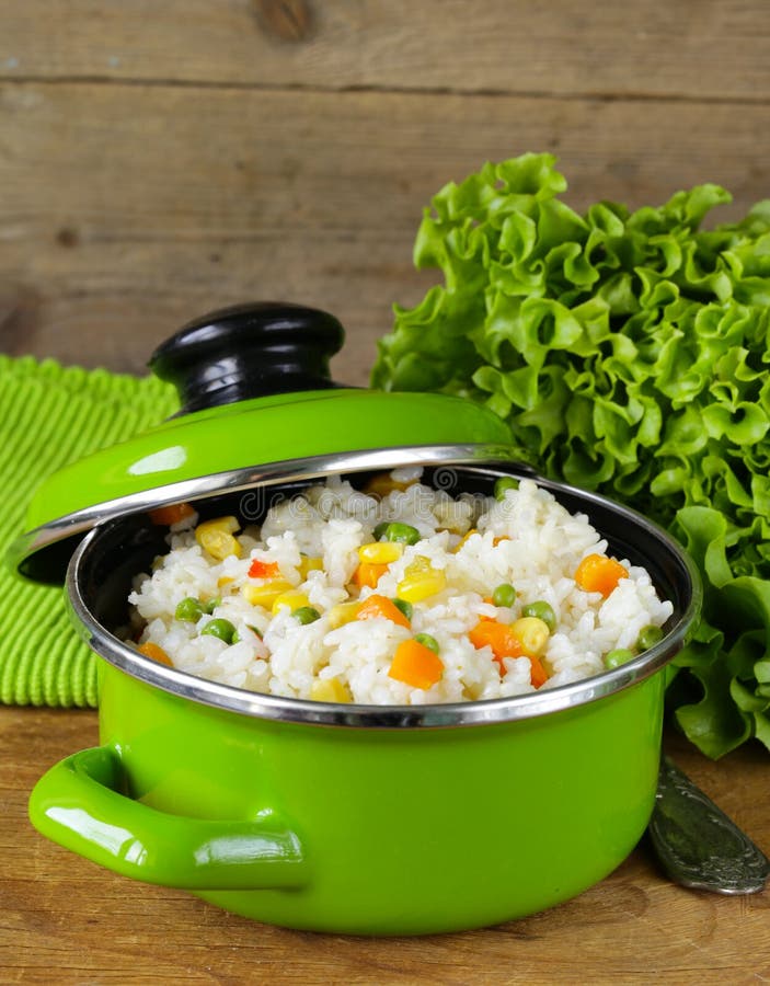 Garnish Rice with Various Vegetables Stock Image - Image of lunch, food ...