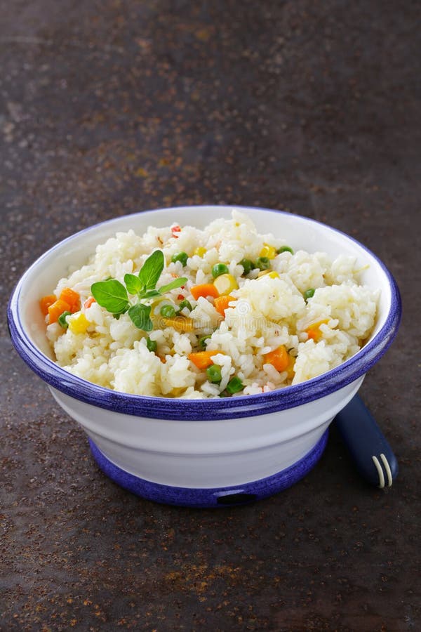 Garnish Rice with Various Vegetables Stock Image - Image of cooking ...