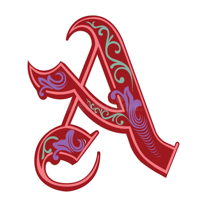 Garnished Gothic Style Font, Letter D Stock Vector - Illustration of ...