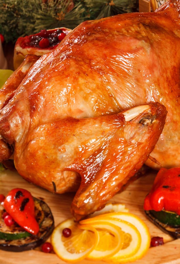 Garnished roasted turkey stock photo. Image of gourmet - 28155688