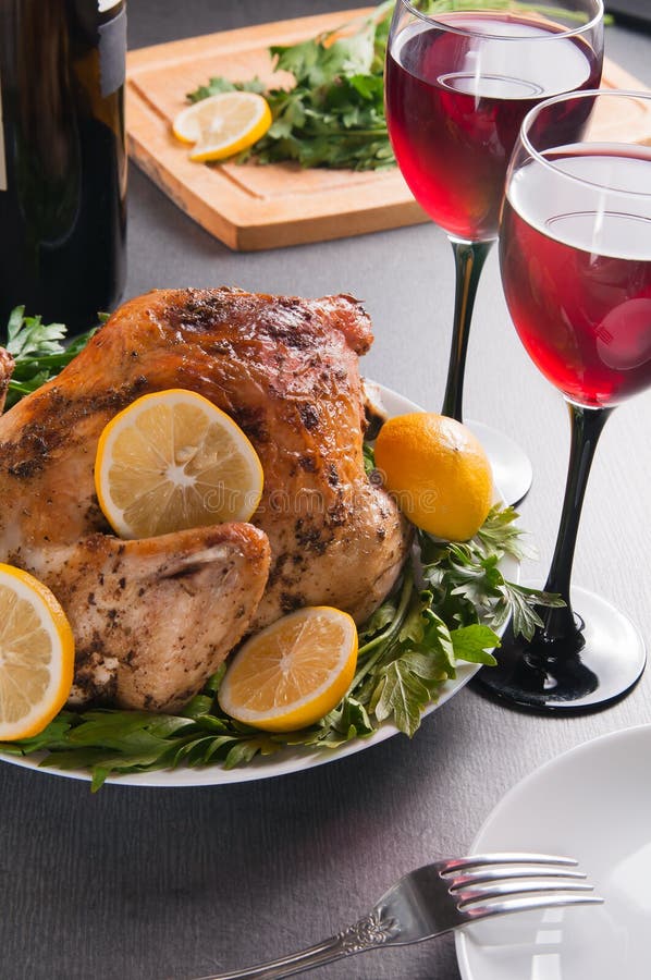 Garnished roasted turkey stock photo. Image of delicious - 28155670