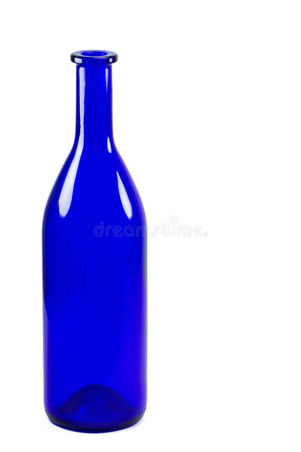 Garrafa Azul Isolada No Fundo Branco Foto de Stock - Imagem de vazio ...