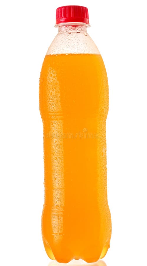 Garrafa Da Soda Alaranjada Isolada No Fundo Branco Imagem de Stock ...