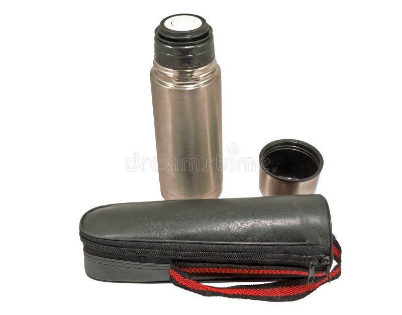 Garrafa Térmica Em Um Fundo Branco. Imagem de Stock - Imagem de bebida ...