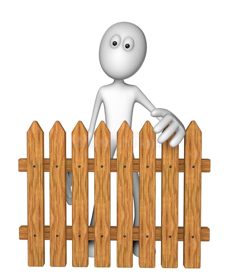 Garten hinter einem Zaun vektor abbildung. Illustration von einem ...