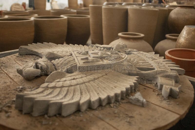 Garuda Exotic Pottery Art Crafts Stock Photo - Image of floor, iron ...