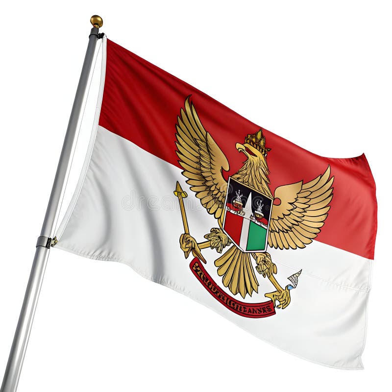 Garuda Flag 3D Icon stock illustration. Illustration of celebration ...