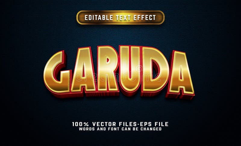 Garuda Gold 3d Text Effect Premium Vectors Stock Vector - Illustration ...
