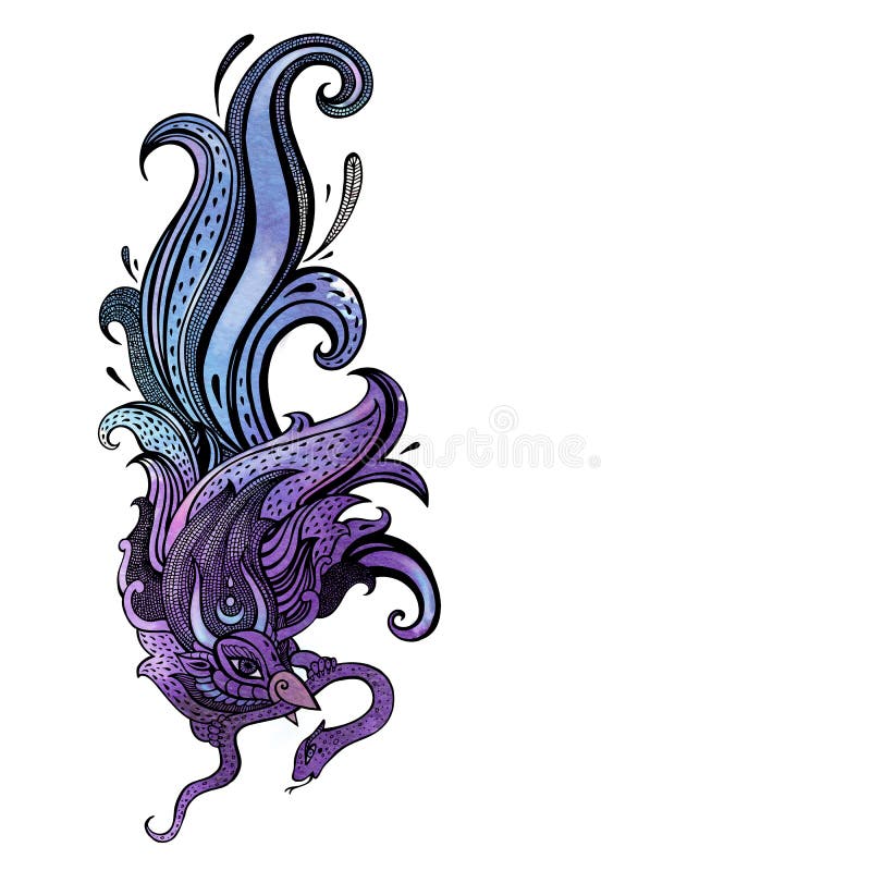 Garuda. Hand Drawn Illustration. Stock Illustration - Illustration of ...