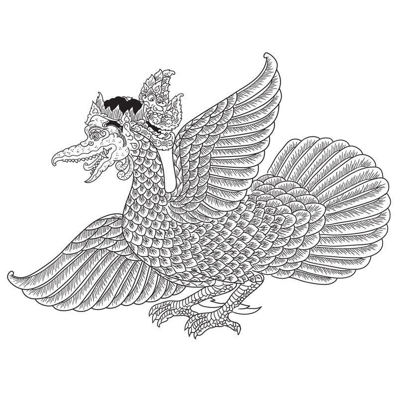 Wayang Garuda symbol stock vector. Illustration of java - 164968879