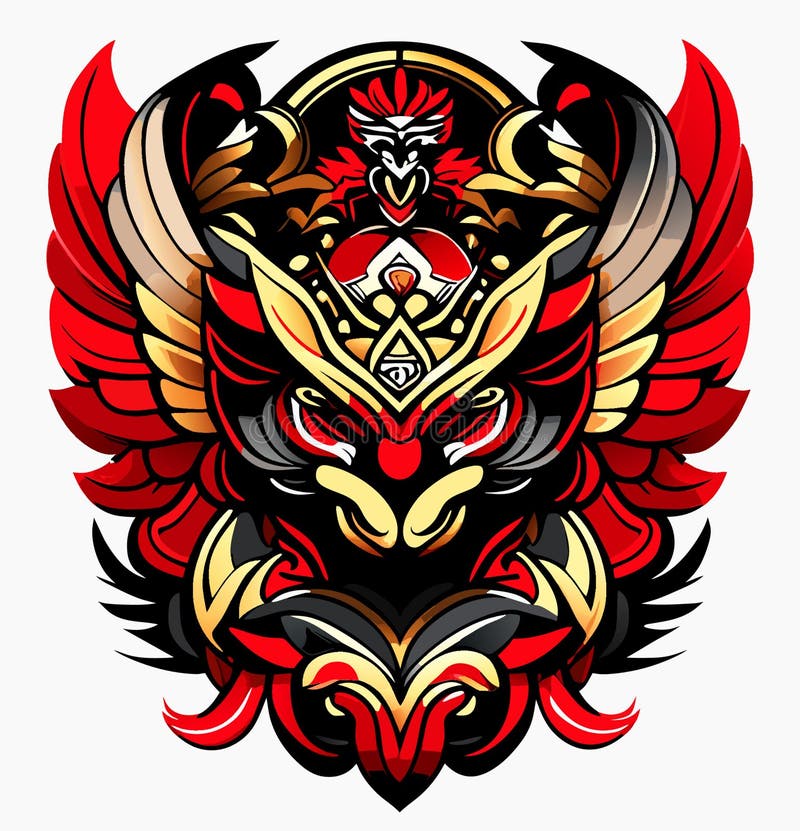 Garuda Robot Icon on White Background Stock Illustration - Illustration ...