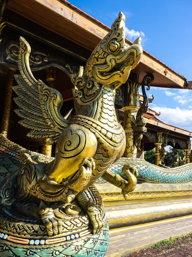 Garuda Statue in Thai Temple Stock Photo - Image of color, buddhism ...