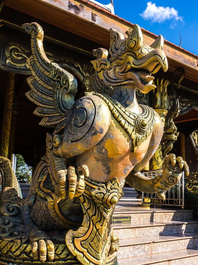 Garuda Statue in Thai Temple Stock Photo - Image of snake, religion ...