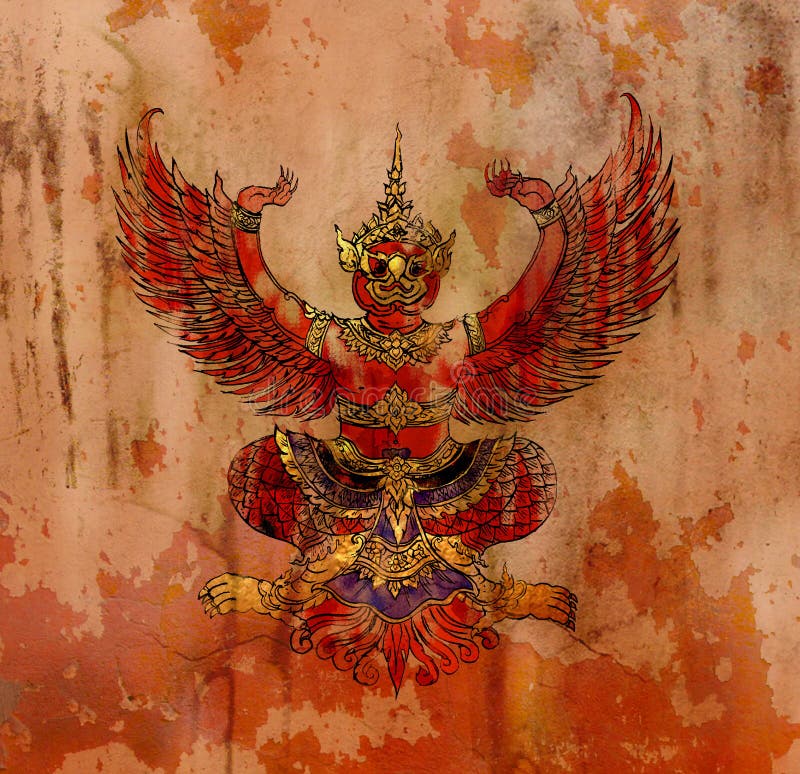 Garuda, Thai Mythology Eagle Stock Illustration - Illustration of india ...