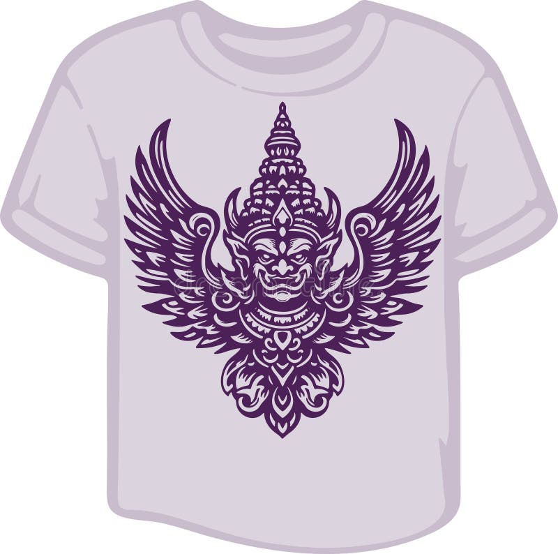 Garuda with Wings Portrayed in a Vector Stencil Style Illustration ...