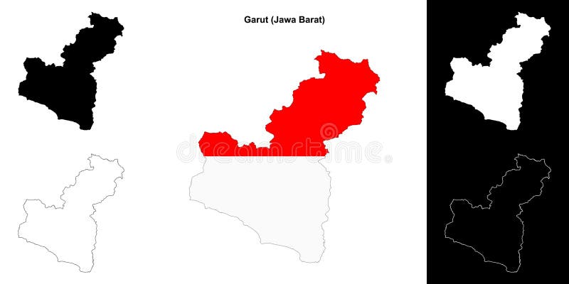 Garut outline map stock vector. Illustration of contour - 356959096