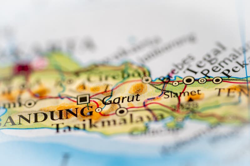 Garut, Indonesia Highlighted on a World Map Stock Photo - Image of ...
