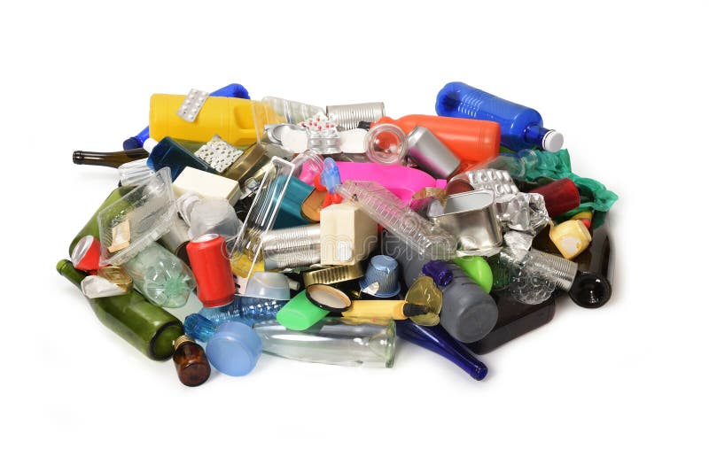 Garvage, Elevateed View of a Group of Plastic, Glass and Cans ...