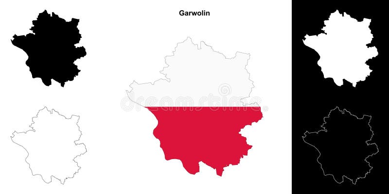 Garwolin outline map stock vector. Illustration of shape - 356913557