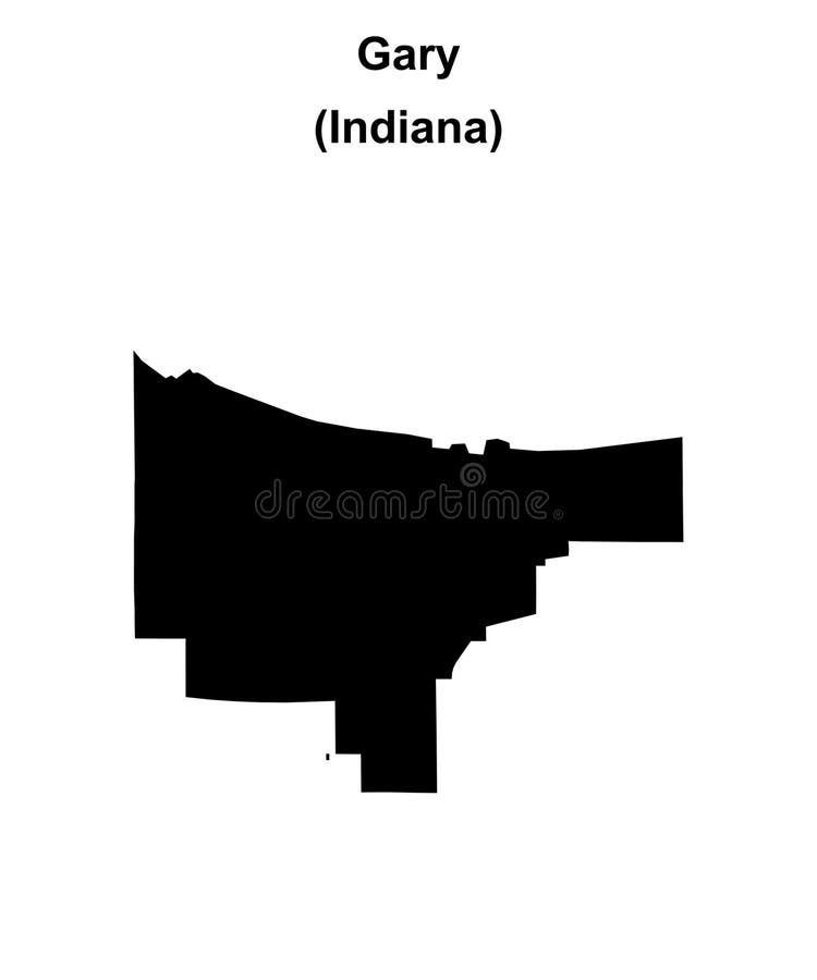 Gary outline map stock vector. Illustration of shape - 357280147