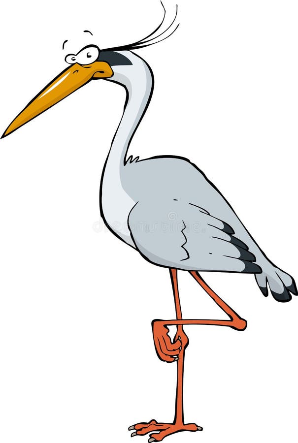 Garza de la historieta ilustración del vector. Ilustración de lindo ...