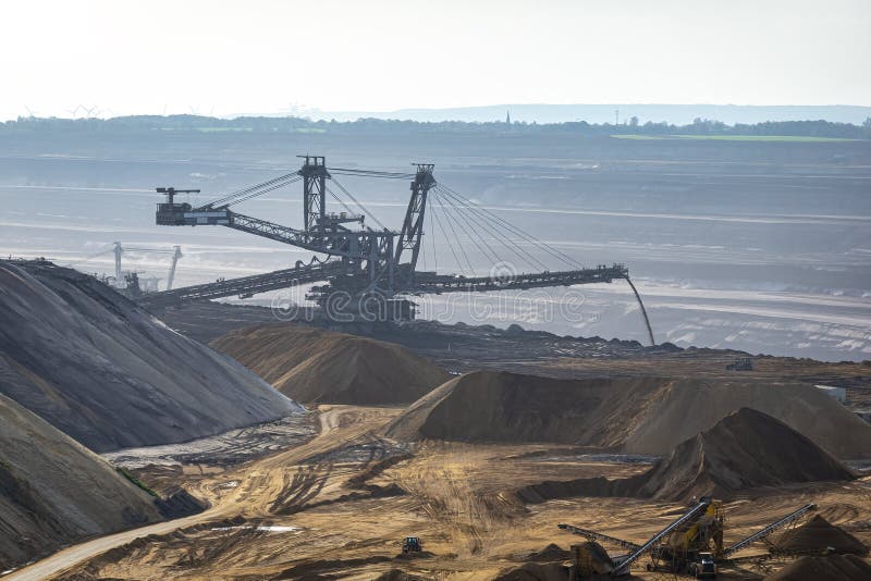 Garzweiler Opencast Lignite Mine, Germany Stock Image - Image of digger ...