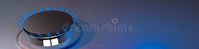 Gas Blue Flame Kitchen Cook Fire Butane 3d Rendering Stock Image ...
