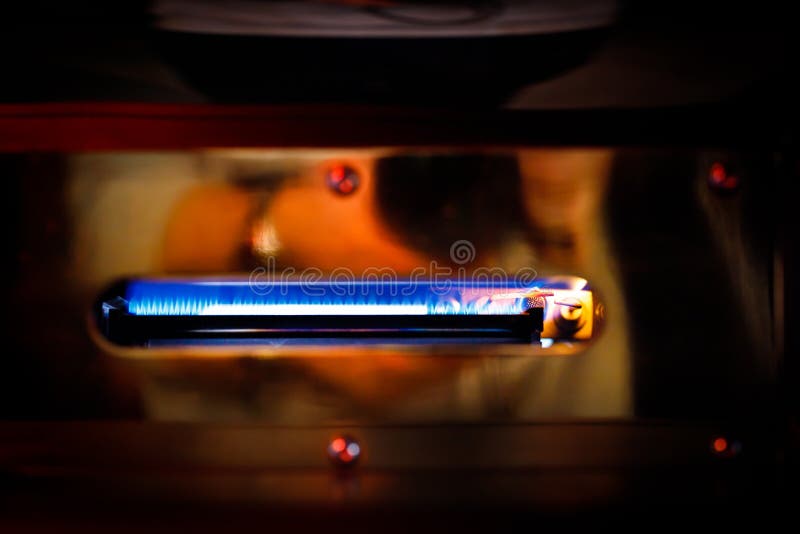 Gas Boiler Igniter. Gas is Burning in the Boiler. Stock Photo - Image ...