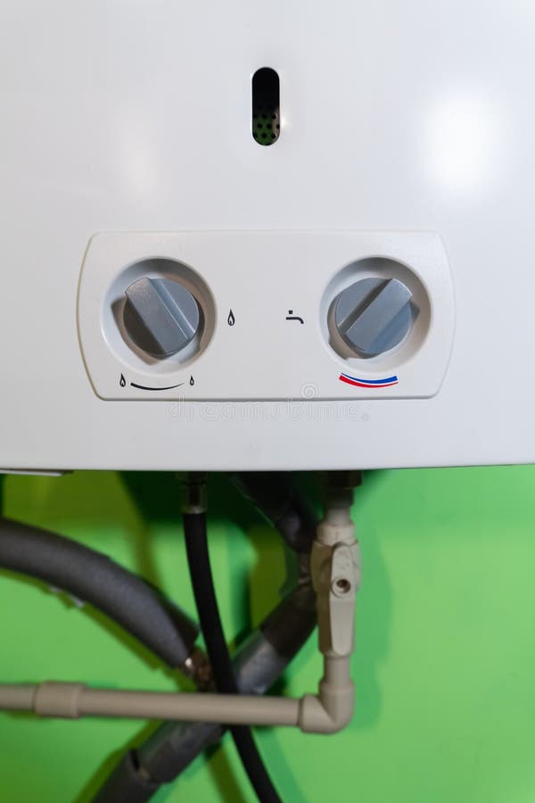 Combi Gas Boiler with Control Elements – the Front Panel of the Device ...