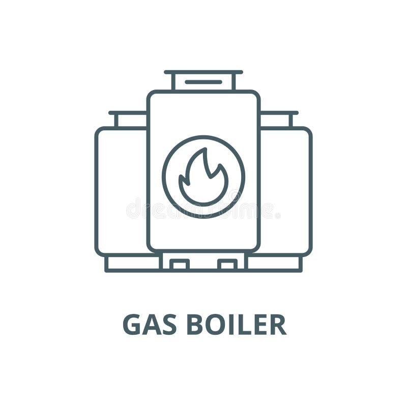 Gas Boiler Vector Line Icon, Linear Concept, Outline Sign, Symbol Stock ...