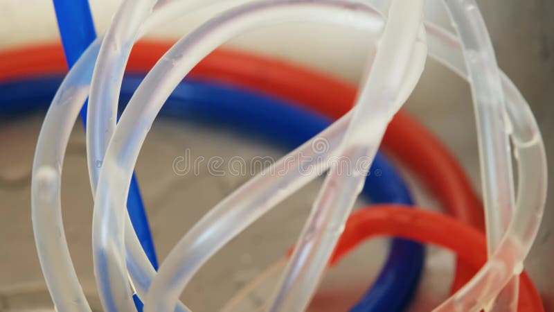 Gas Bubbles Move in Liquid Along Curved Tubes Stock Video - Video of ...