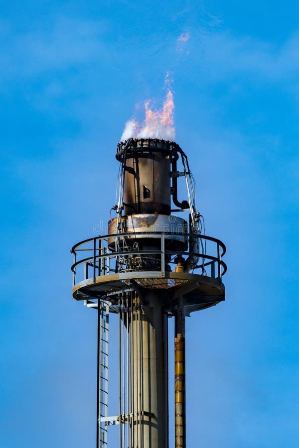 Gas burn off tower stock photo. Image of plant, infrastructure - 168846824