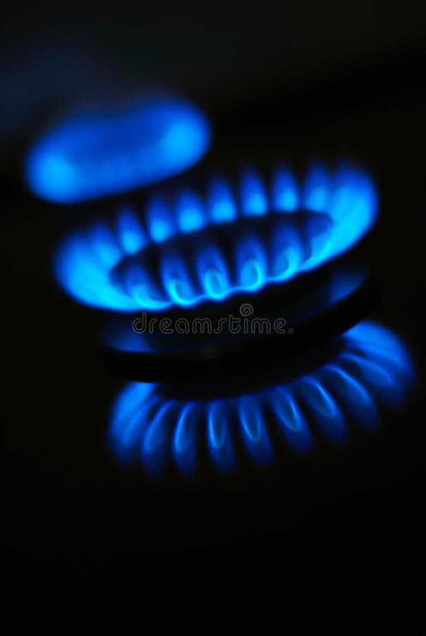 Gas Burner on Black Background Stock Image - Image of black, energy ...