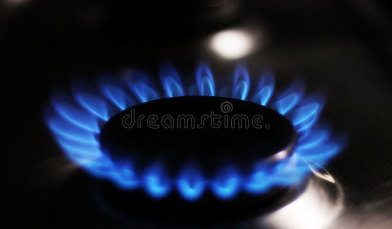 Gas Burner with a Burning Flame of Methane Gas Stock Photo - Image of ...