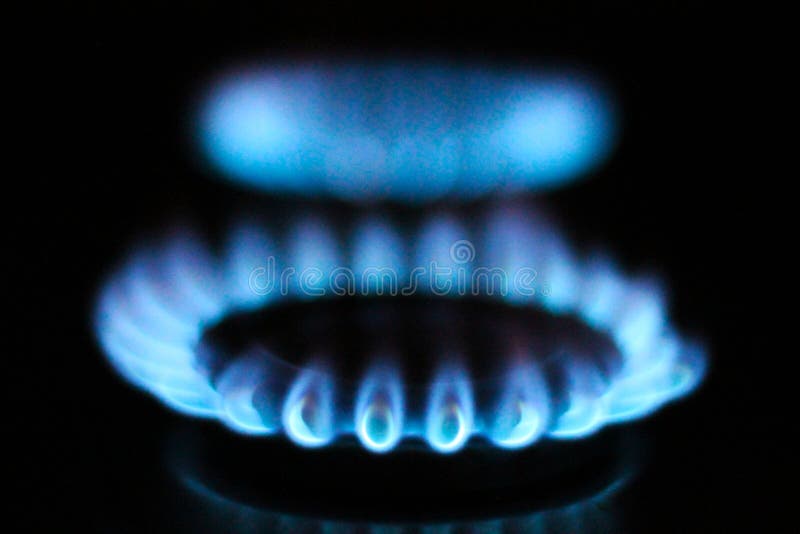 Gas Burner with a Burning Flame of Methane Gas Stock Photo - Image of ...