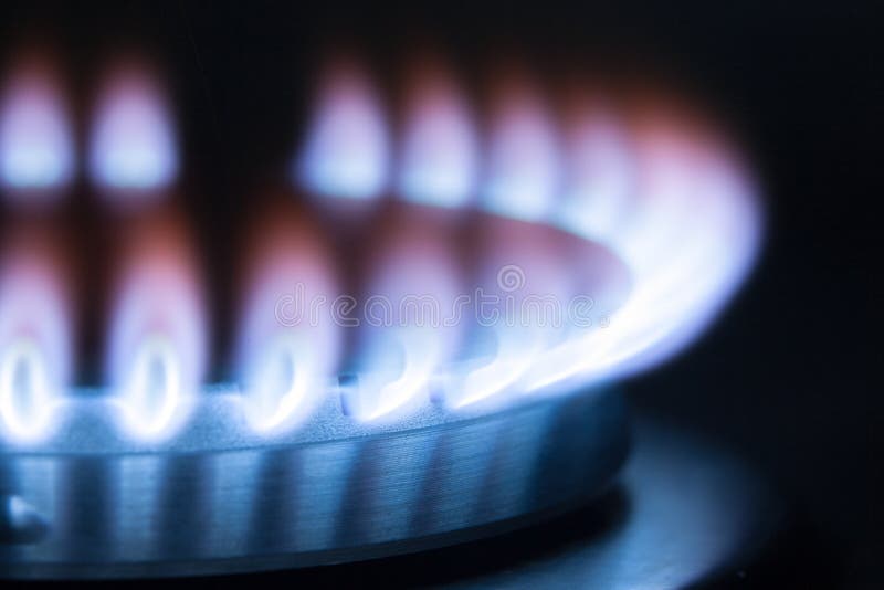 Gas Burner Flame. Low Flame Stock Image - Image of gasherd, kitchen ...