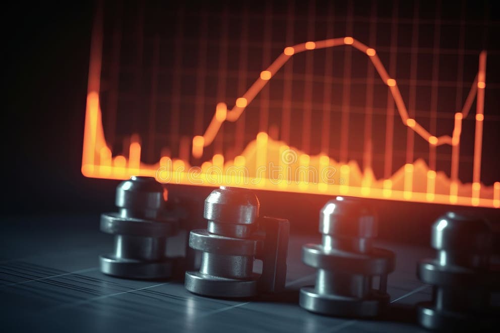 Gas Burner and Graph with Data, Generative AI Stock Illustration ...