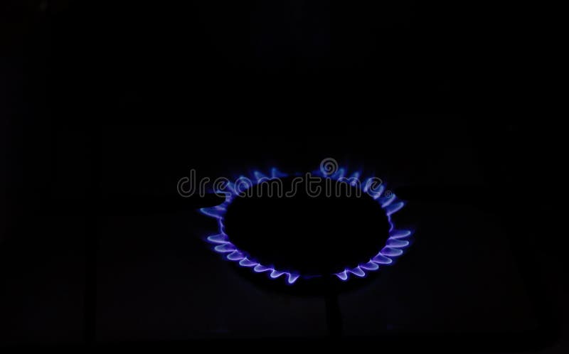 Gas Burner on Stove. Selective Focus Stock Image - Image of burn, fire ...