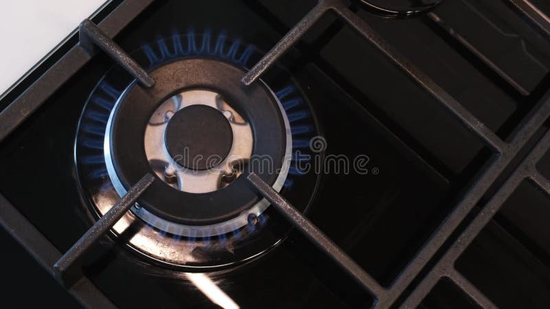 Gas Burning in the Gas Burner of the Stove Stock Video - Video of ...