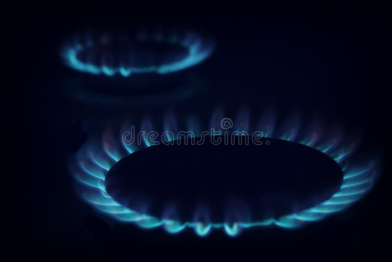 Gas Burning in the Burner Over Black Background. Stock Photo - Image of ...