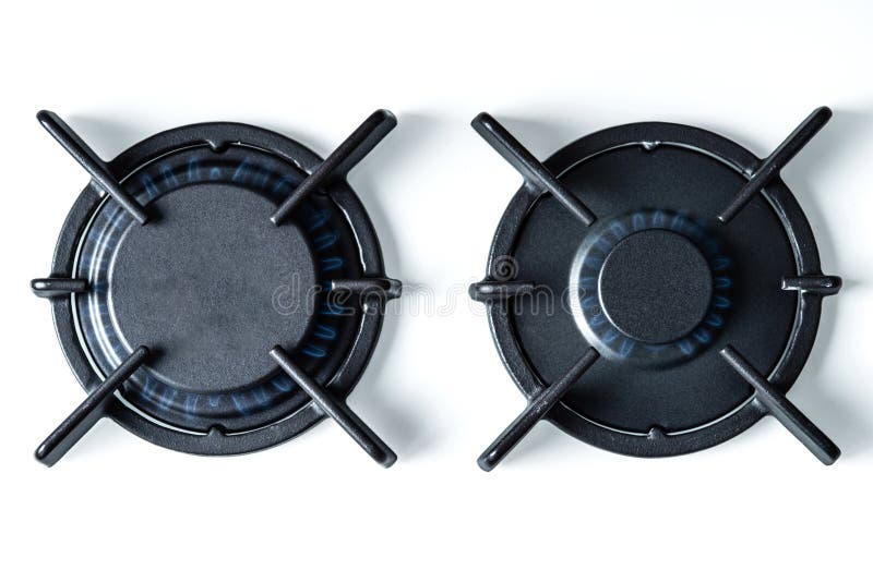 Gas Burns in the White Gas Stove Burner. Stock Image - Image of white ...